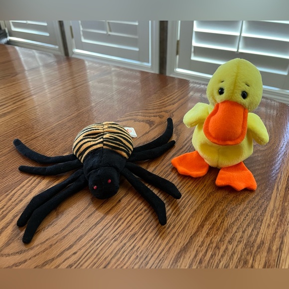 Ty | Toys | Ty Beanie Babies Quackers The Duck And Spinner The Spider ...